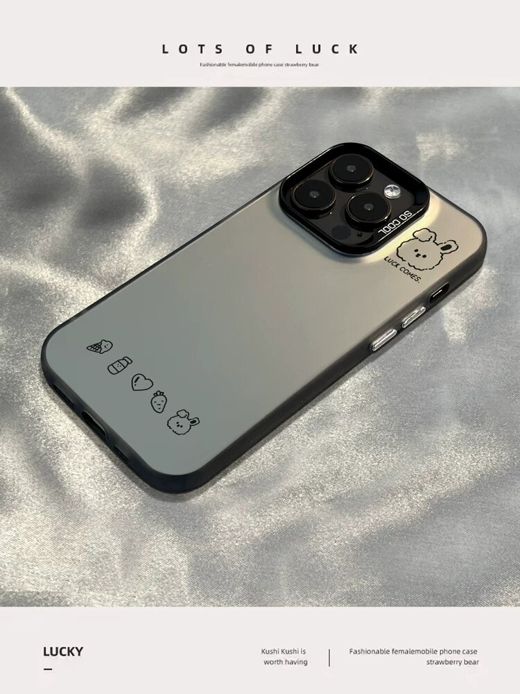 Чехол для iPhone XS из силикона с дизайном простой кролик голова матовая черная рамка для защиты телефона
