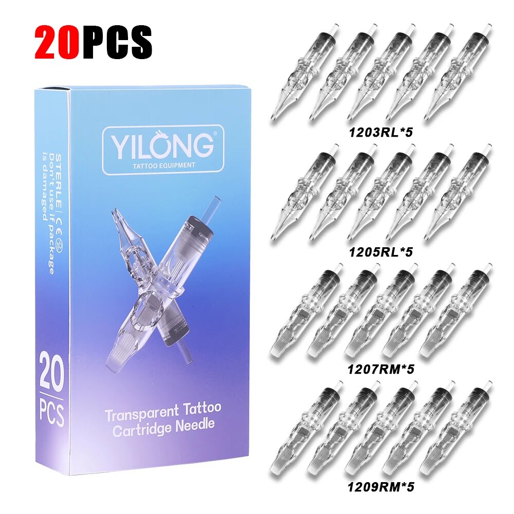 YILONG Одноразовые Иглы для Тату-машинок 50/20 шт. 20PCS MIX 2