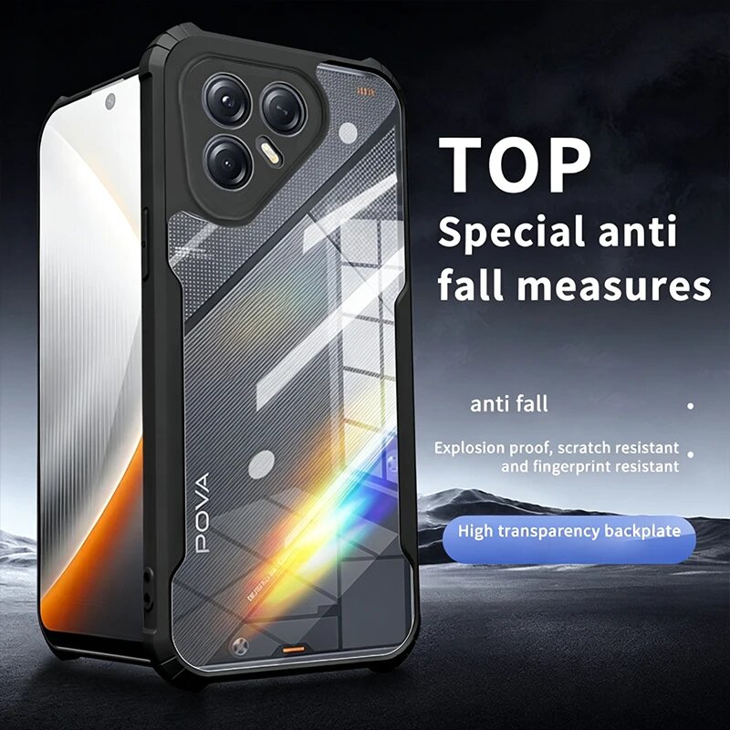 Премиальный прозрачный чехол из акрила и TPU с защитой от падений для Tecno Pova 8 7 6 5 Pova 8 5G