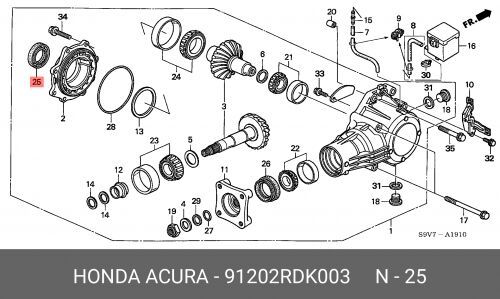 Сальник Org (HONDA 91202RDK003)
