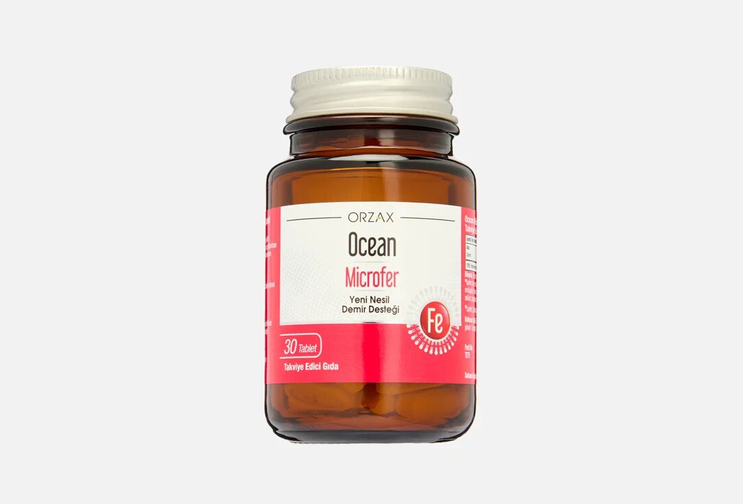 Orzax Ocean микрофер железо в таблетках БАД для поддержки сердечно-сосудистой системы 30 шт