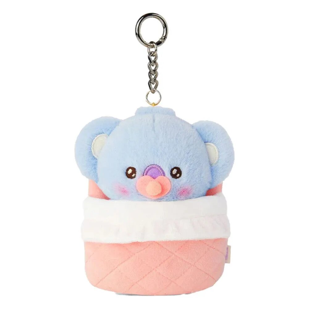 Мягкая кукла-брелок BT21 KOYA в форме коалы, синий, 13 см, с кольцом для ключей