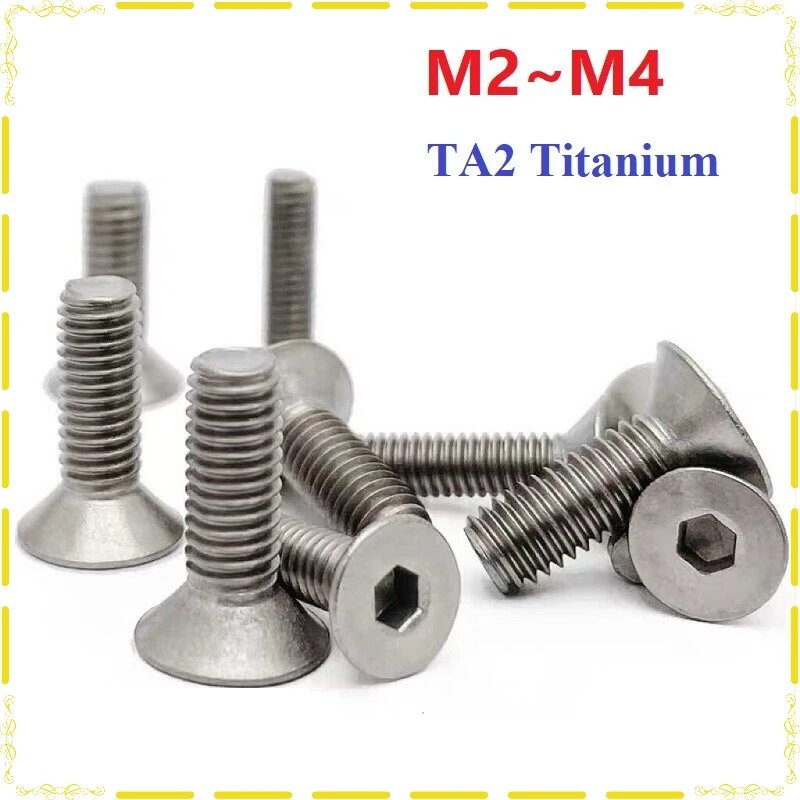 Титановые винты M2-M4 TA2 с плоской шестигранной головкой M2x5mm(10Pcs)