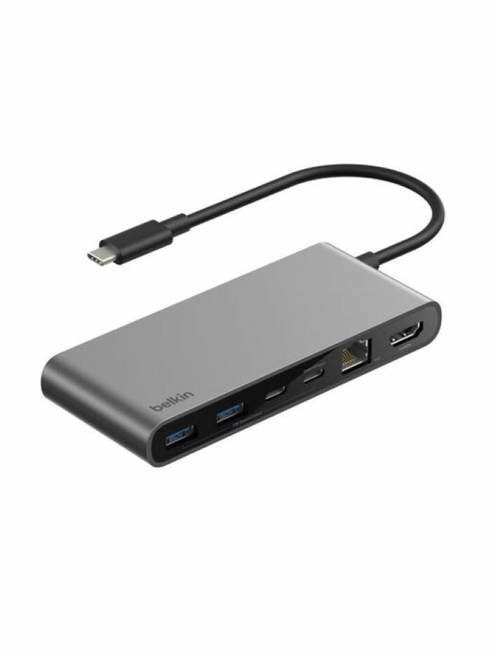 Хаб Belkin Connect USB-C 8-in-1 Multiport Hub With 2.5Gb Ethernet. Цвет: серый космос