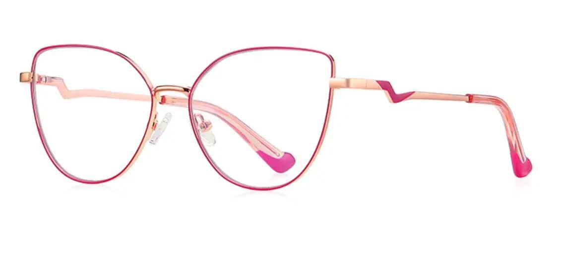 Женские очки Glocco для близорукости с защитой от синего света C5 rose gold red, Myopia-275