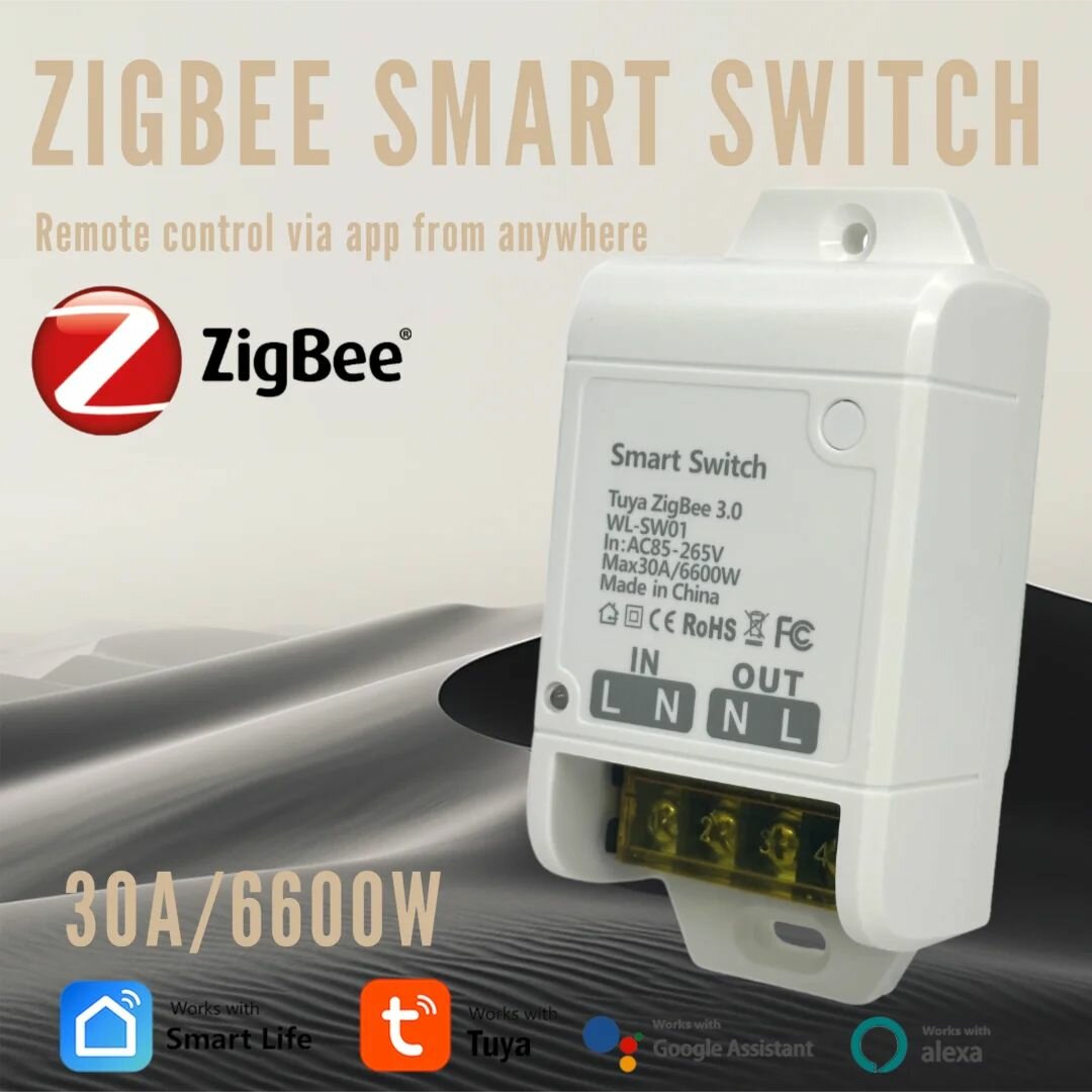 Универсальный умный релейный модуль RF433 WiFi ZigBee 30А, сетевой переключатель 85-250 Вольт