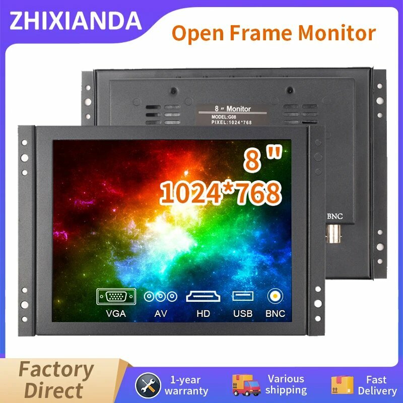 Zhixianda G08/GC08 8-дюймовый ЖК-монитор no touch, Европейская вилка (EU Plug)