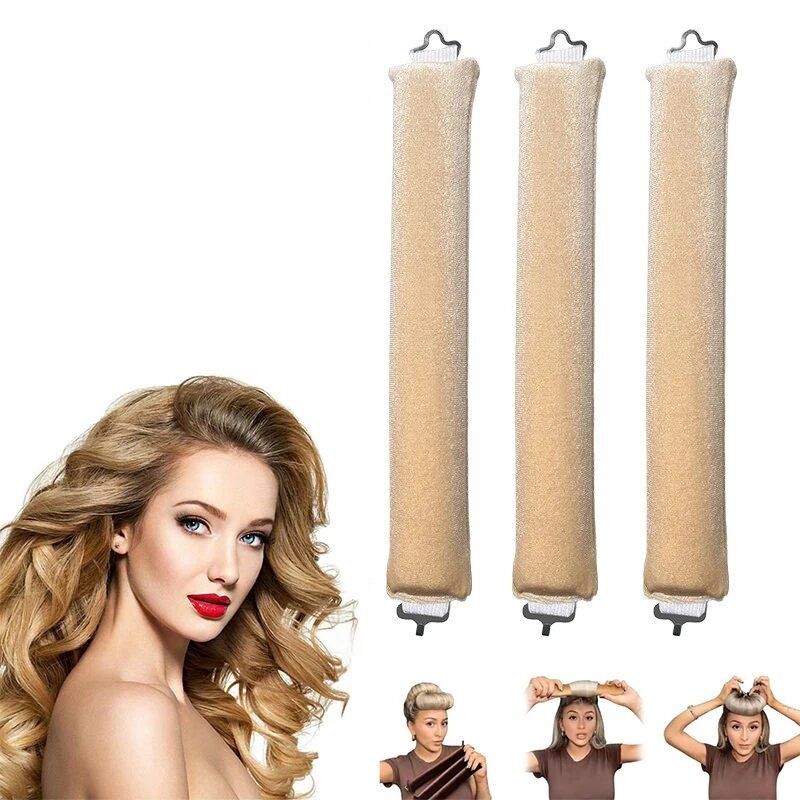 Бигуди для волос пена 3 шт. Beige 3Pcs
