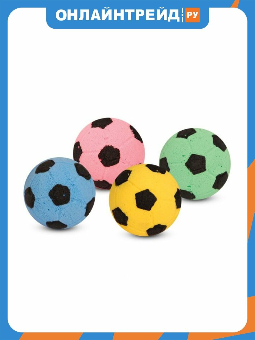 Игрушка для кошек Triol "Мяч футбольный", d40мм (туба 60шт.)