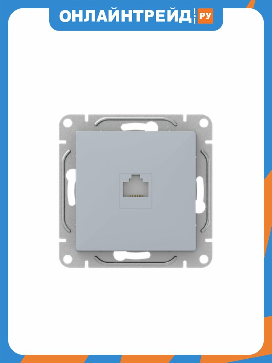 Розетка компьютерная Ekf 1-м СП Эпика RJ45 кат.5 механизм алюм, UP1-SOA-RJ45-5