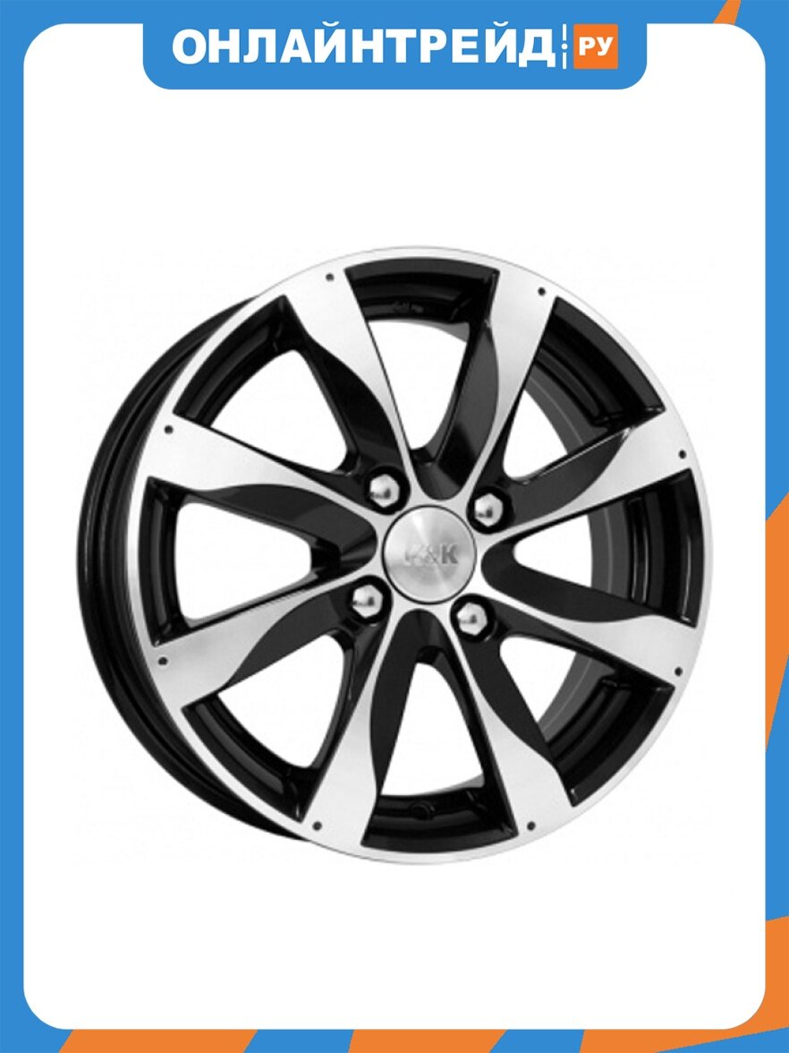 Диск K&k Джемини 5.5x14/4x100 D56.1 ET45 алмаз чёрный