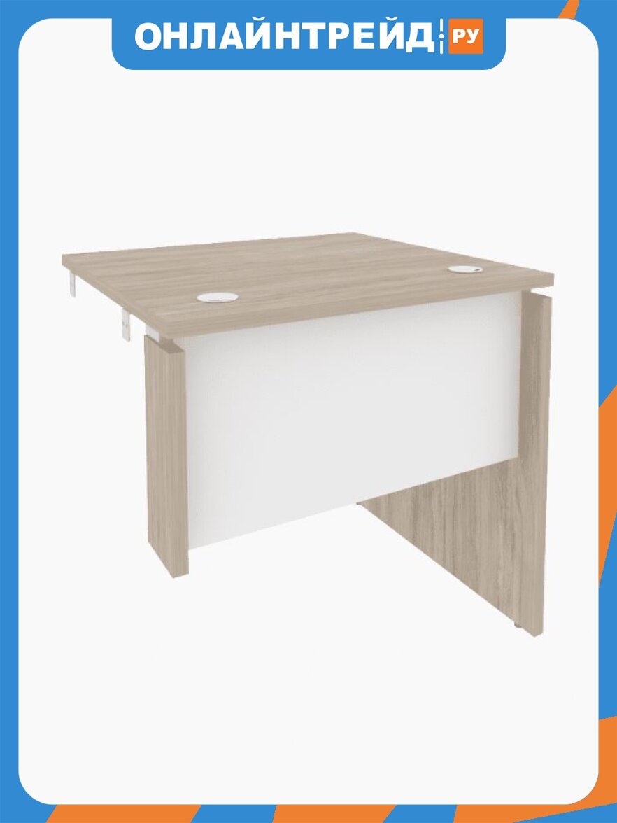 Стол-приставка Riva CHAIR правый к опорным элементам O. SPR-0.8 (R) Дуб аттик/Белый бриллиант 780*800*750 Onix