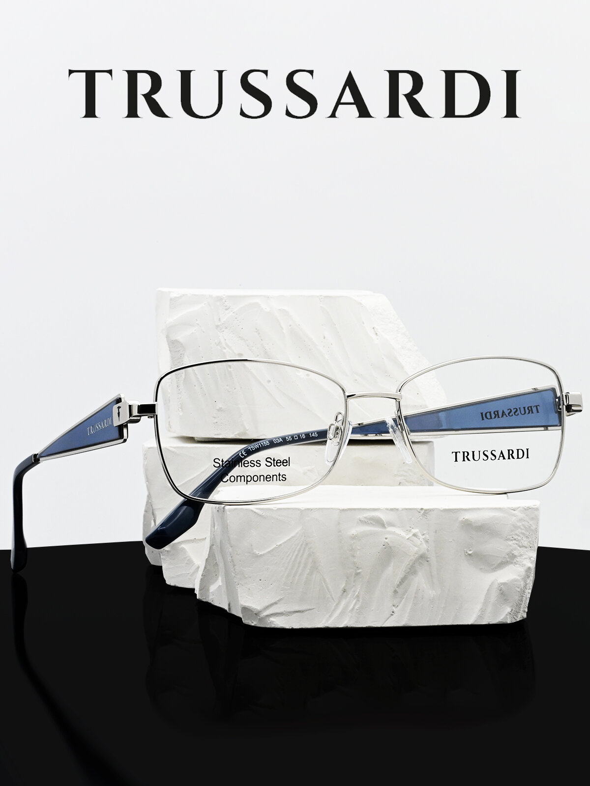 Оправа для очков Trussardi TSW1155 03A пол Женский форма оправы Бабочка цвет оправы Серебряный