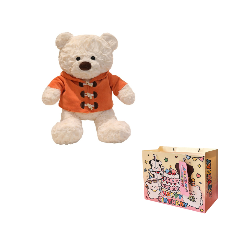 Плюшевая игрушка унисекс KUMAOYA Медвежонок, Orange Sweatshirt Bear, 38 см