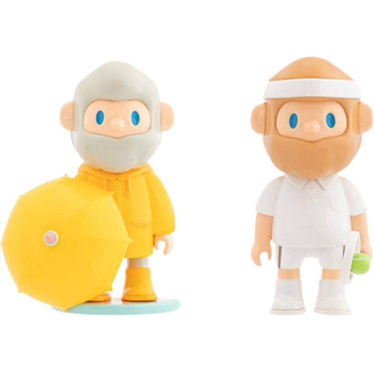 Набор коллекционных фигурок-сюрпризов унисекс FINDING UNICORN Farmer Bob Color Collection, Confirmed-Yellow-Raincoat Youth+White-Tennis Player (Open)