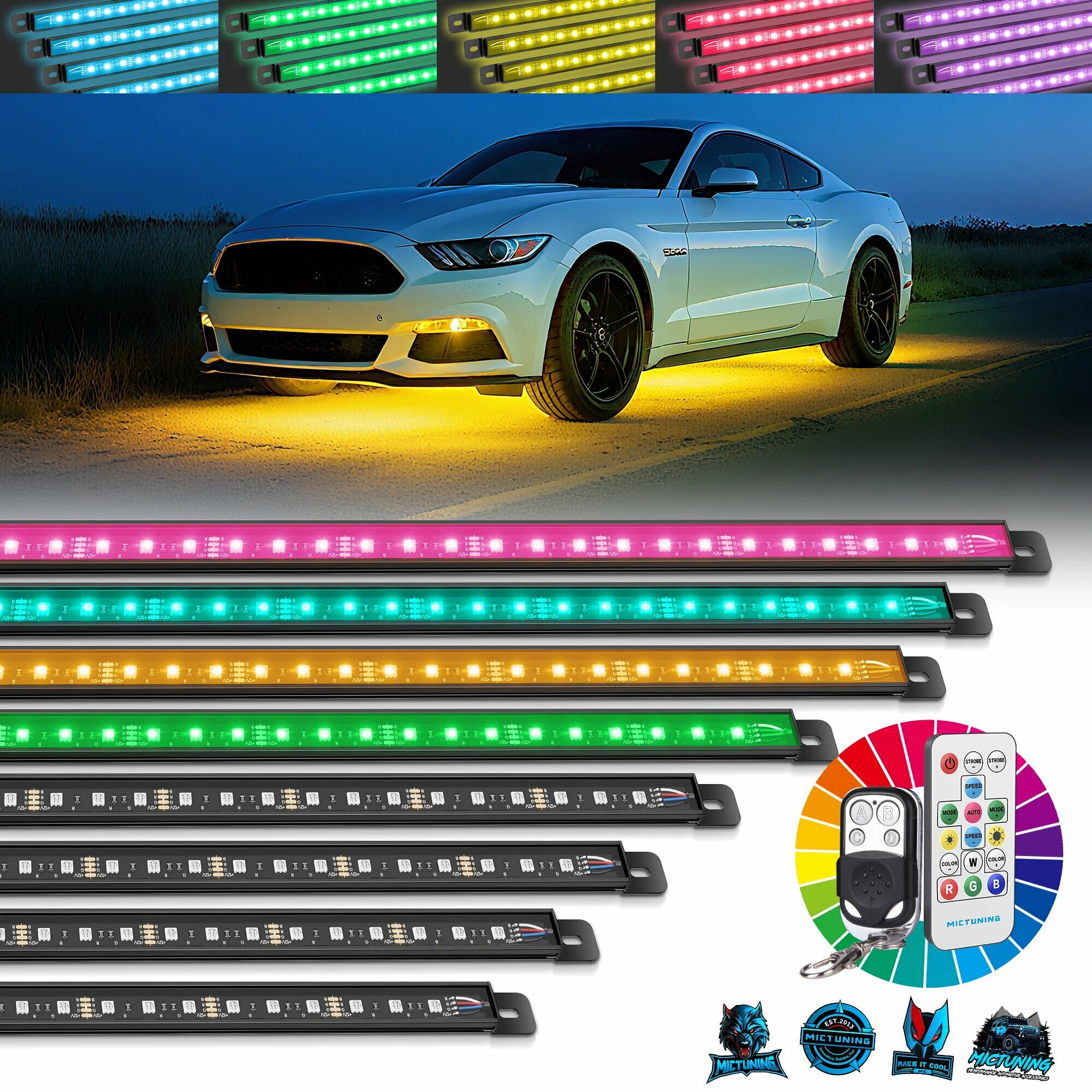 Светодиодная лента MICTUNING U8 RGB для автоподсветки