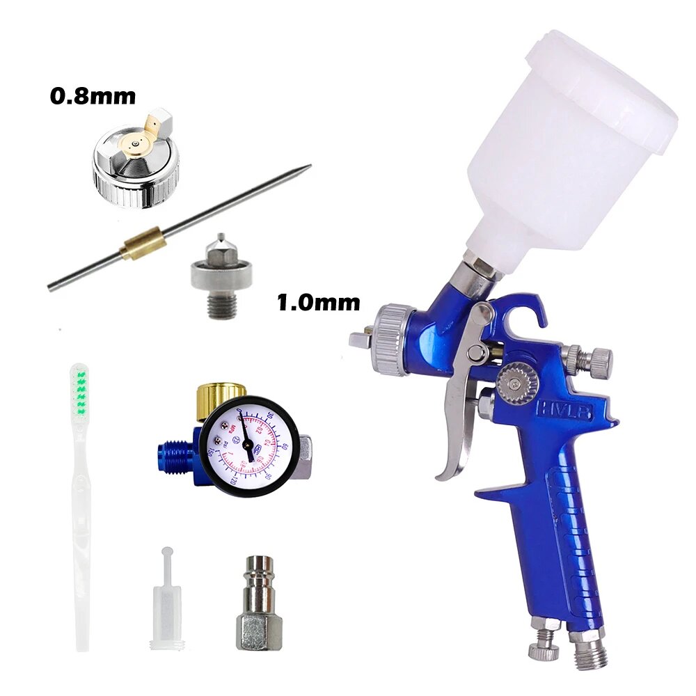 WENXING H-2000A мини пневматический пистолет-распылитель 0,8+1,0 мм 0.8 1.0 Blue Set