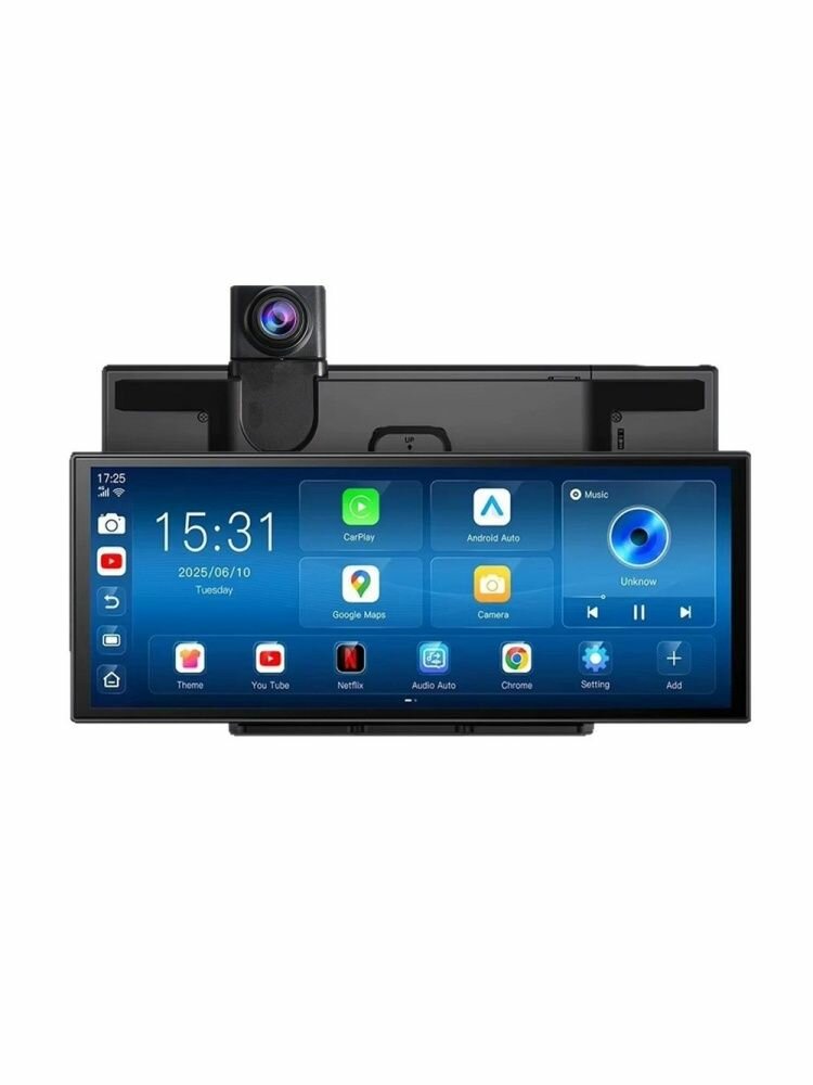 11,4 " 4G Android 14, 8 + 128G видеорегистратор, 8-ядерный беспроводной CarPlay и Android Auto с разделенным экраном для дистанционного мониторинга видеорегистраторов для автомобилей