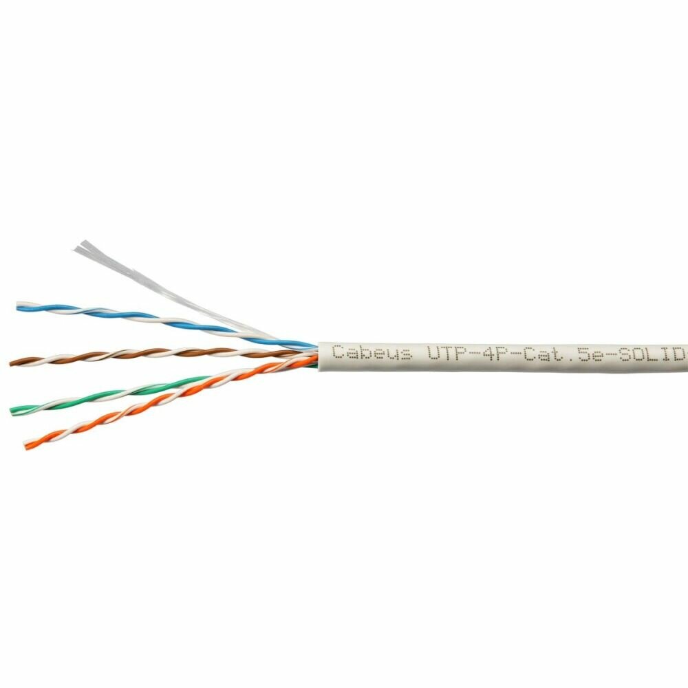 Патч-корд Cabeus UTP-4P-Cat.5e-SOLID-GY-LIGHT 305м серый