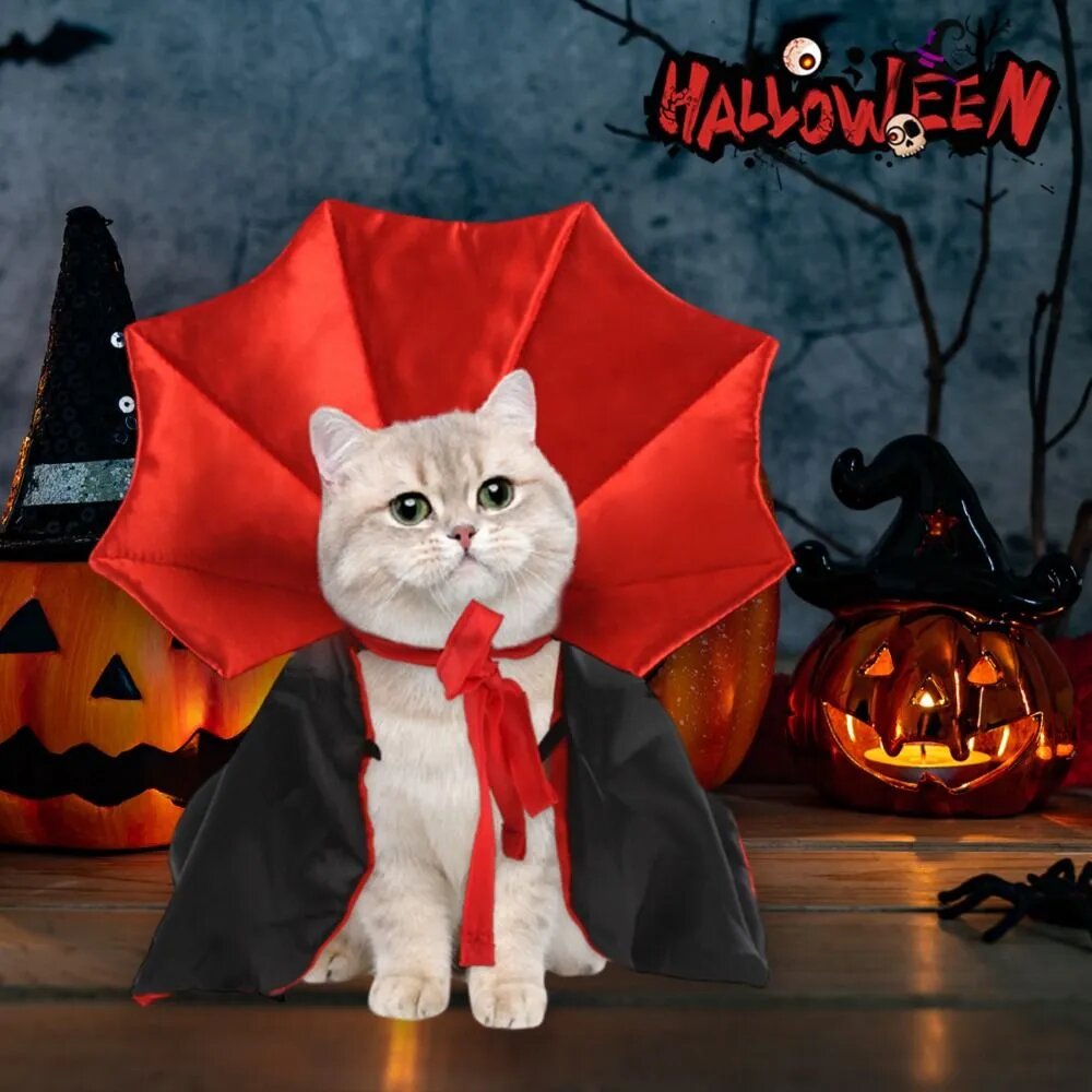 Pet Собака Плащ Шляпа, Костюм Вампира/Дьявола для Кошек и Собак, Полиэстер, 50*40 см — фото 1