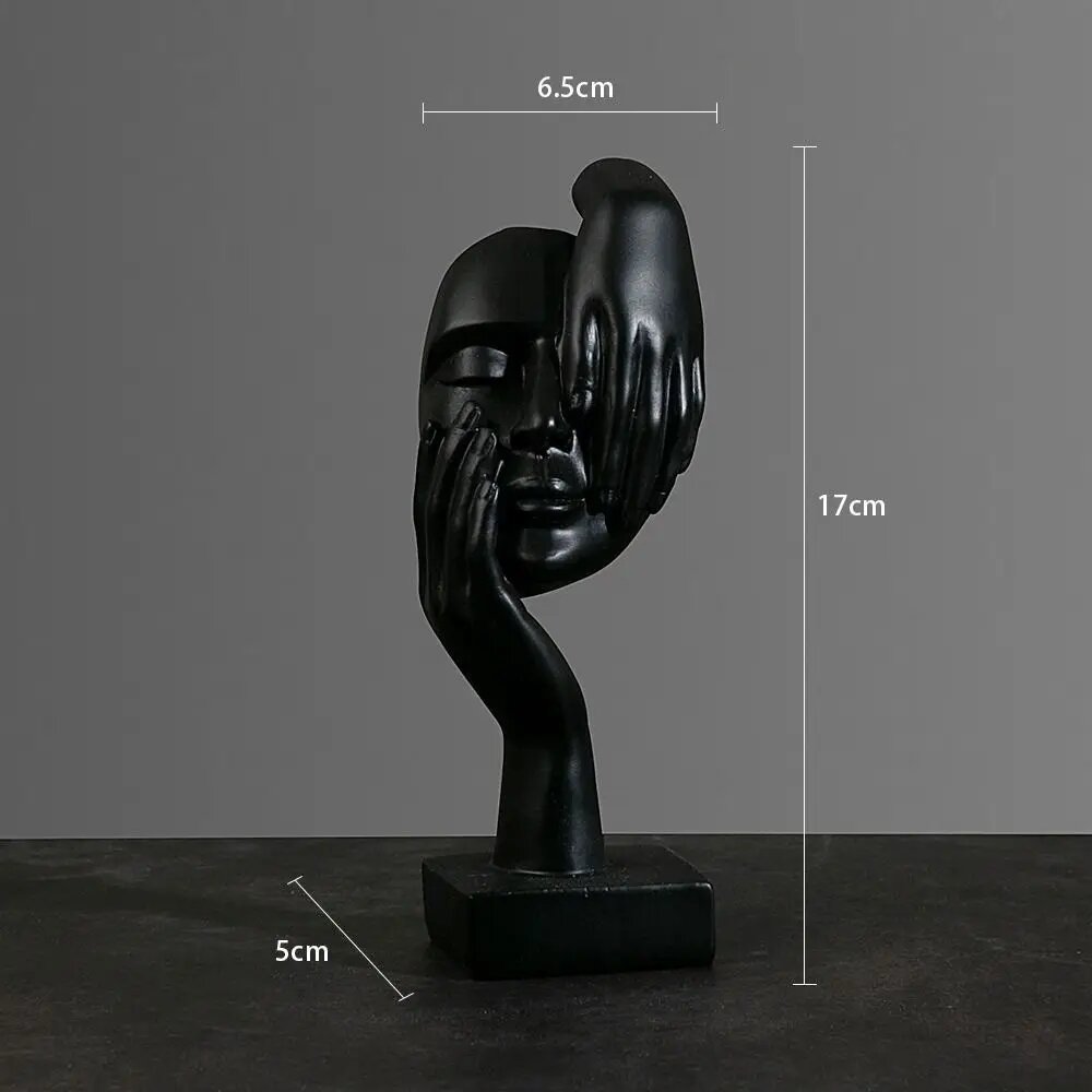 Черная статуэтка абстрактная, 17х6.5х5 см