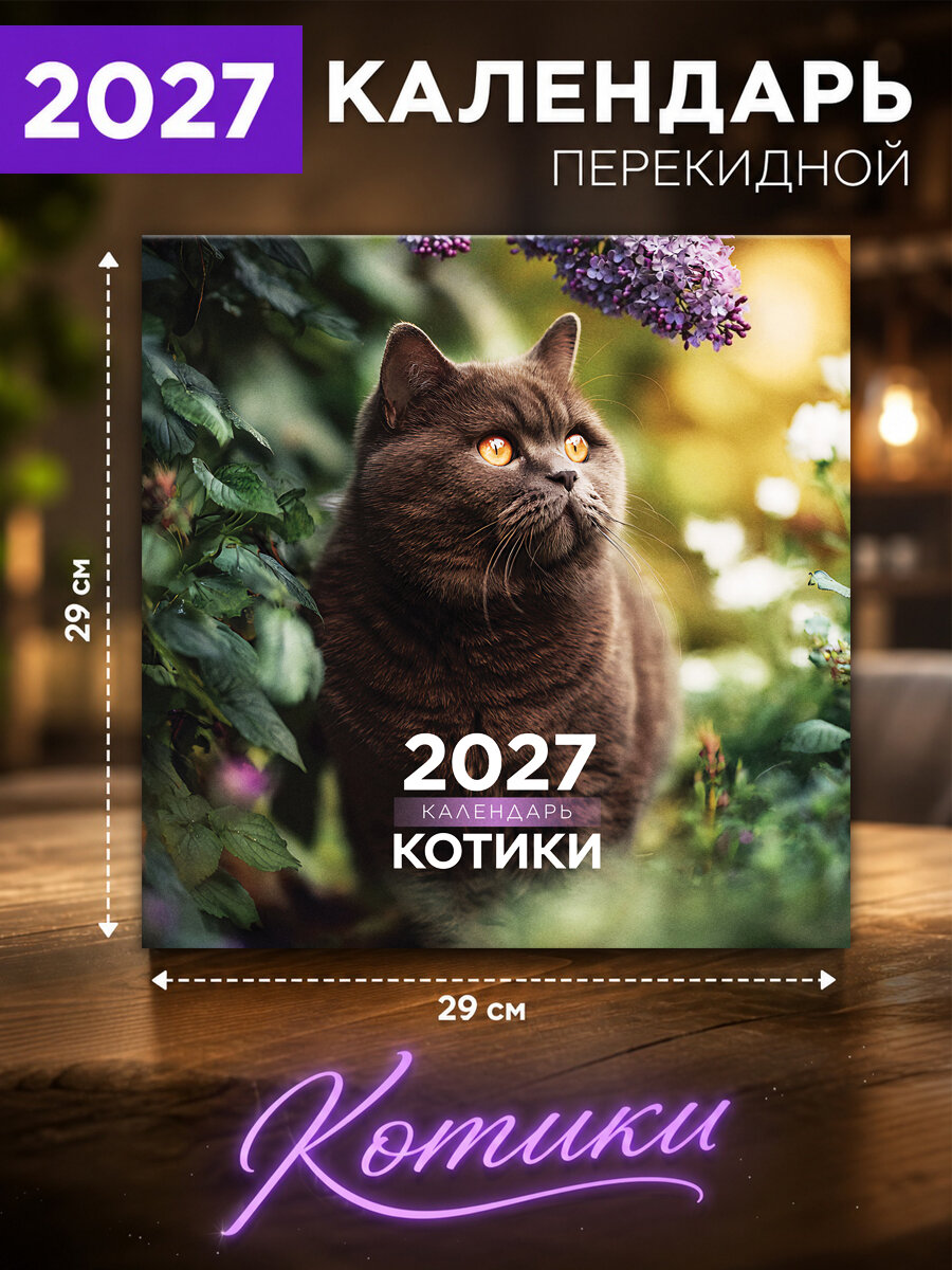 Календарь настенный "Котики" 29х29 см