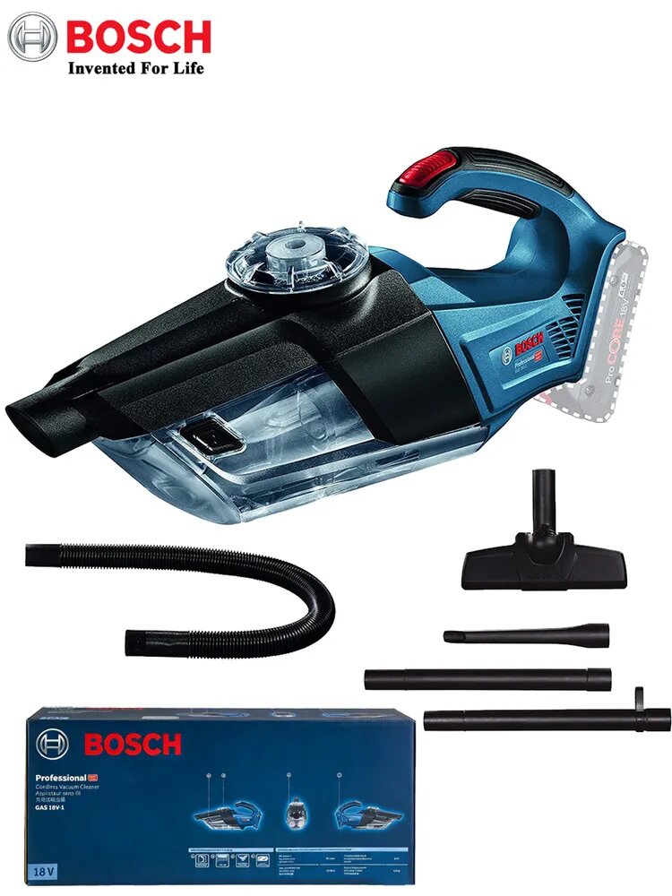 Пылесос Bosch, 0.7л, 18Вт, GAS18V-1, 0 аккумуляторам