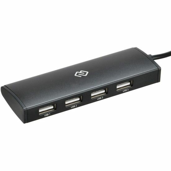 Разветвитель USB-C Digma HUB-4U2.0-UC-B, 4 порта, черный, (HUB-4U2.0-UC-B)
