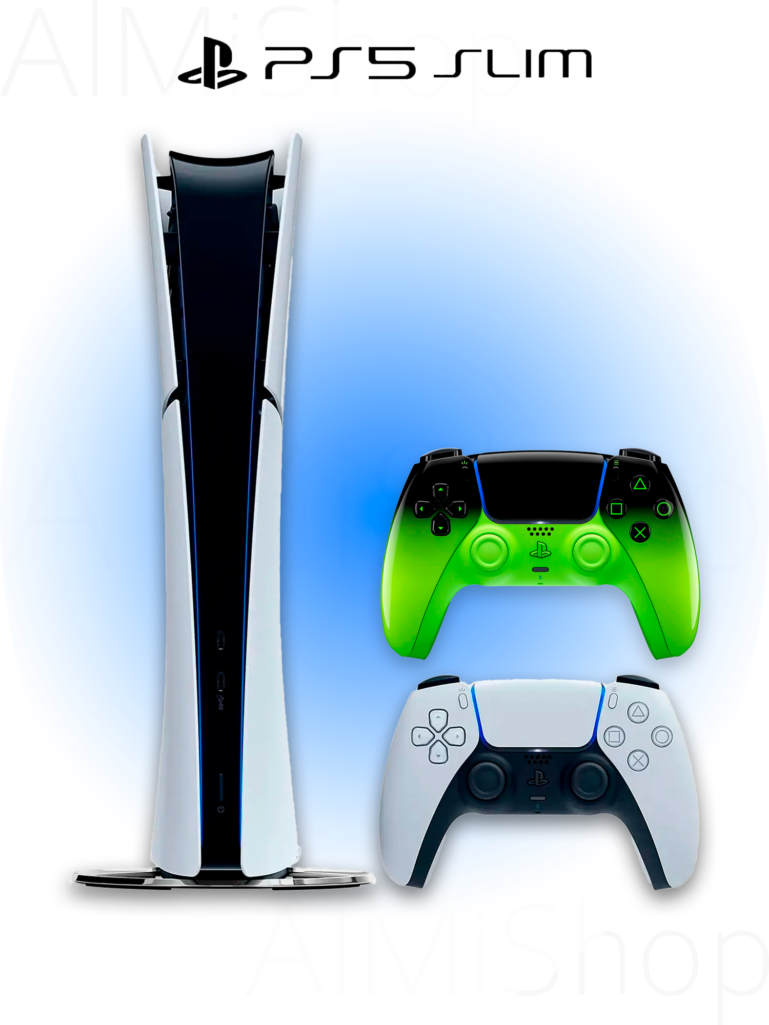 Игровая приставка Sony PlayStation 5 slim DIGITAL (без дисковода), 1TB + 2-й геймпад зелено-черный (Remix Green)