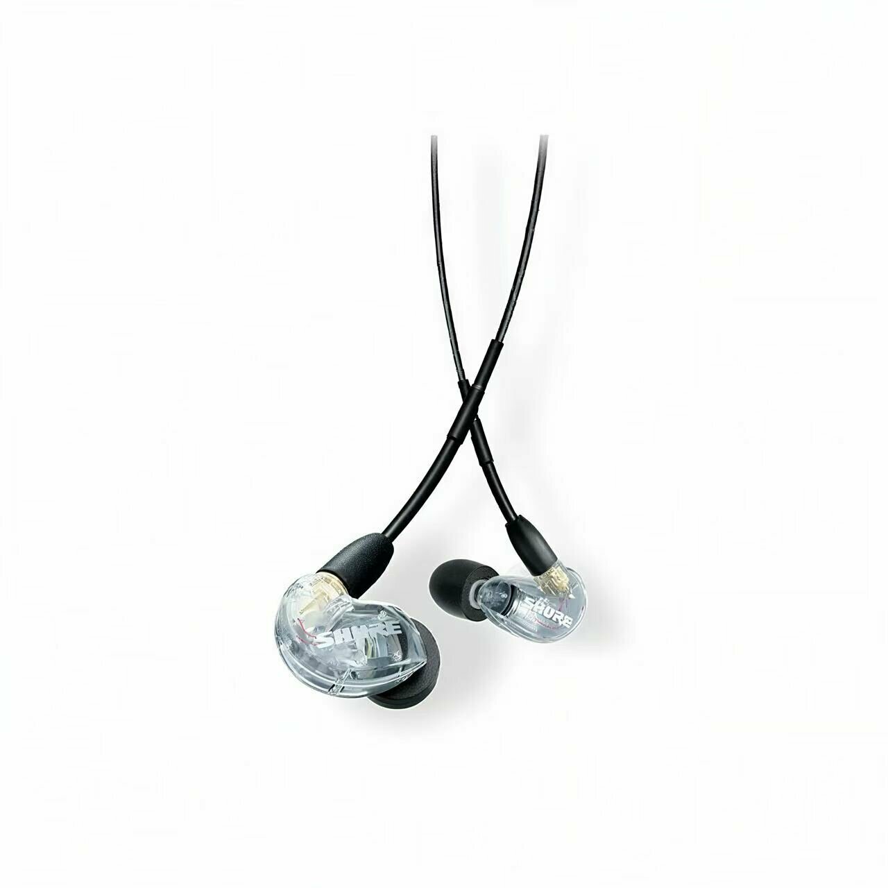 Наушники-вкладыши Shure SE215 с микрофоном и пультом, проводные, для музыки и игр, мониторные Hi-Fi, прозрачный цвет