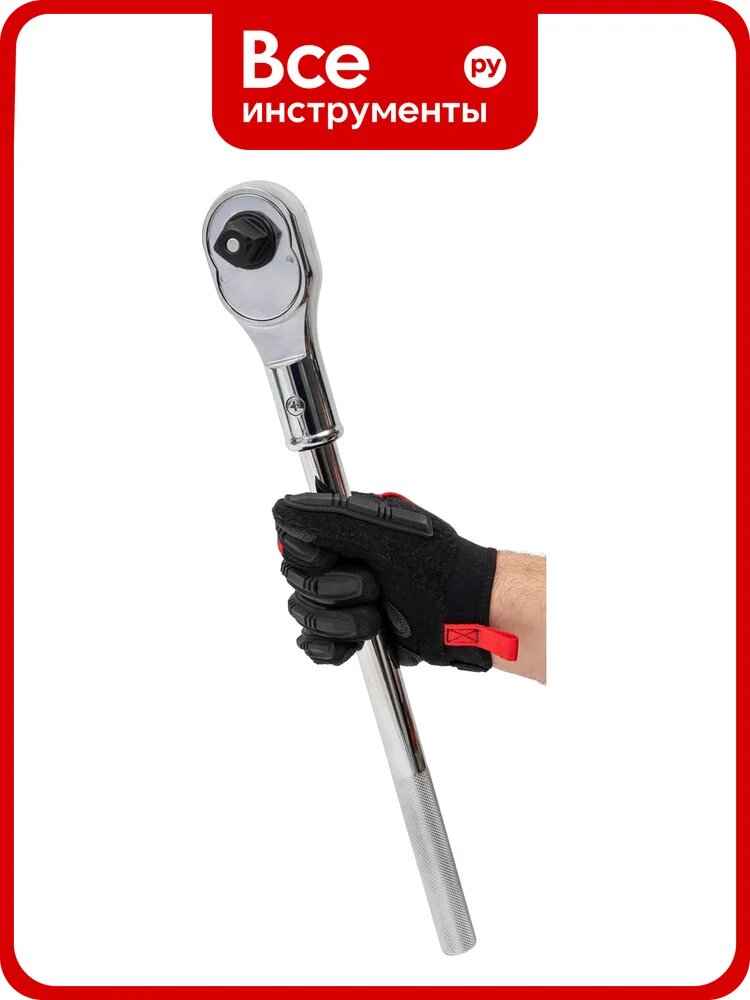 Вороток SATA 3/4" рукоятка (510мм; капл. голов.) быстросъёмн. храпов. реверс. метал. 16901, для работы одной рукой
