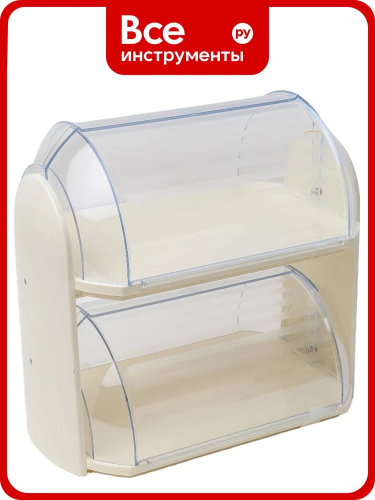 Хлебница COSMOPLAST двухуровневая, 32x19x30 см, пластик 2364, пластиковый