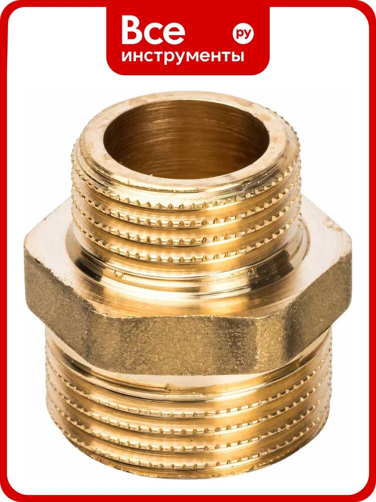 Переходной ниппель STOUT НН 3/4X1/2 SFT-0003-003412 RG008Q0O7FOPSC латунный наружный фитинг профессионального уровня