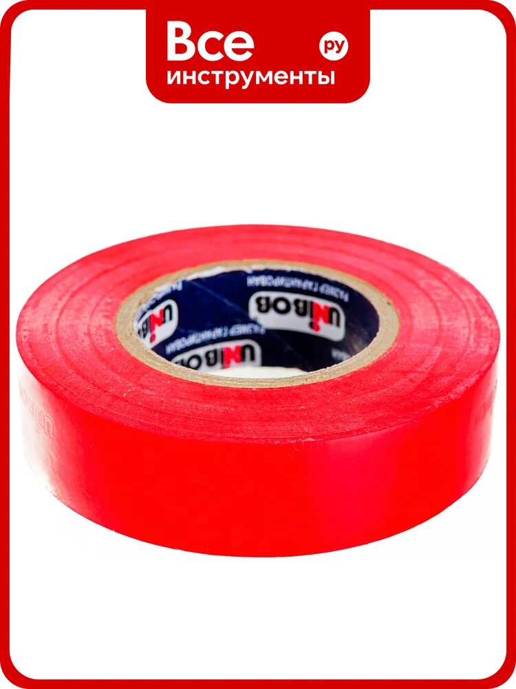 Изолента ПВХ UNIBOB 19 мм х 20 м, красная, 150 мкм 211757
