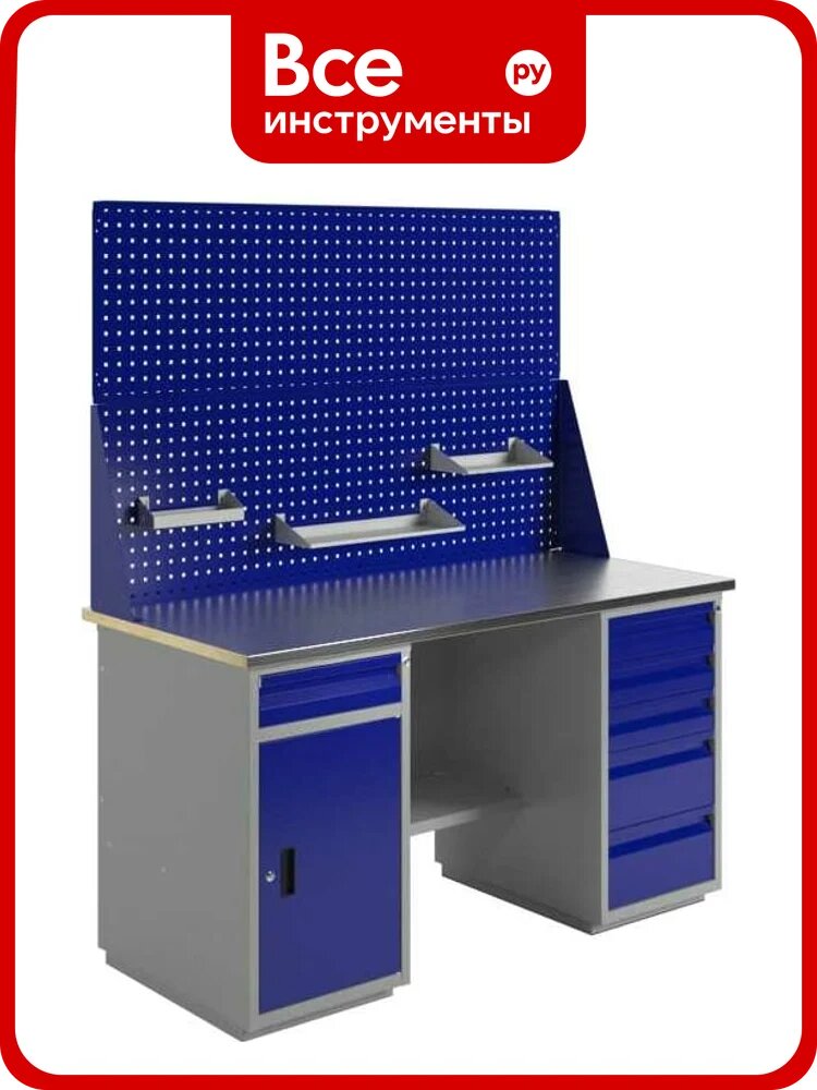 Верстак практик Profi WT 160, двухтумбовый, оцинкованный, 160 см