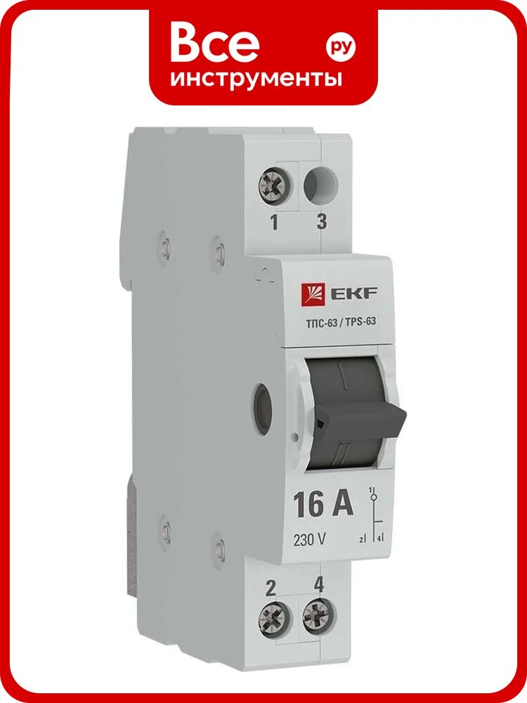 Трехпозиционный переключатель EKF ТПС-63 1P 16А PROxima TPS116, характеристики