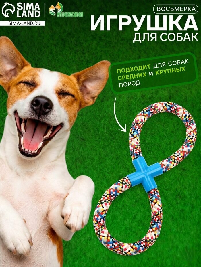 Игрушка для собак канатная Восьмёрка , тренировочная, до 38 см, до 260 г