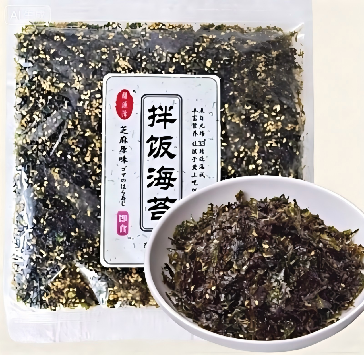 Хлопья нори с кунжутом, жареный нори, хлопья морской капусты, 125 г