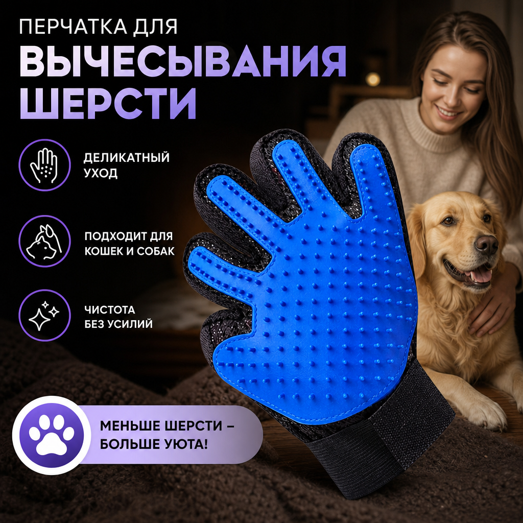 Фурминатор для вычесывания подшерстка кошек и собак, удаление подшерстка, массажный эффект