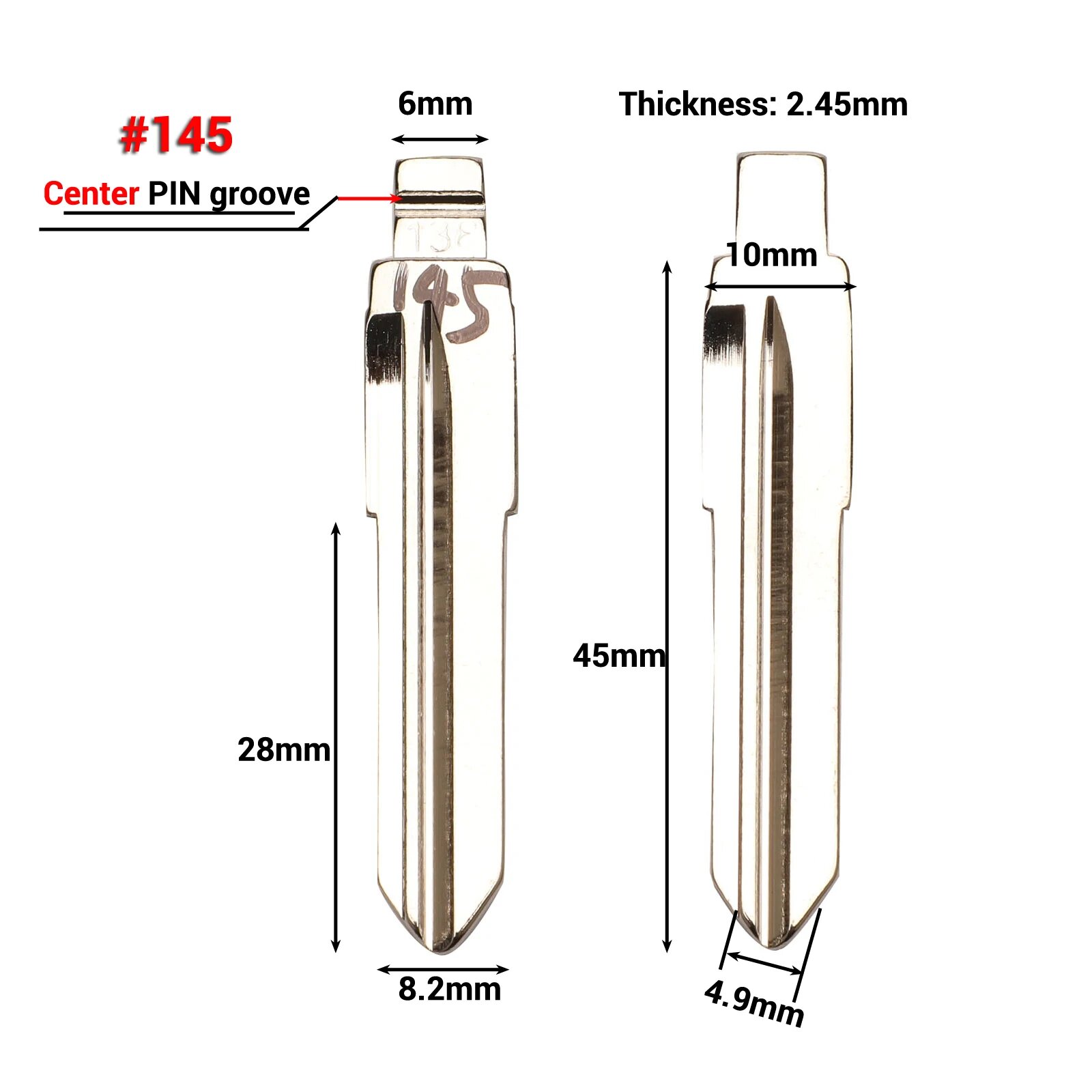 Заготовка ключа #145 KD Flip, No.145, Center groove