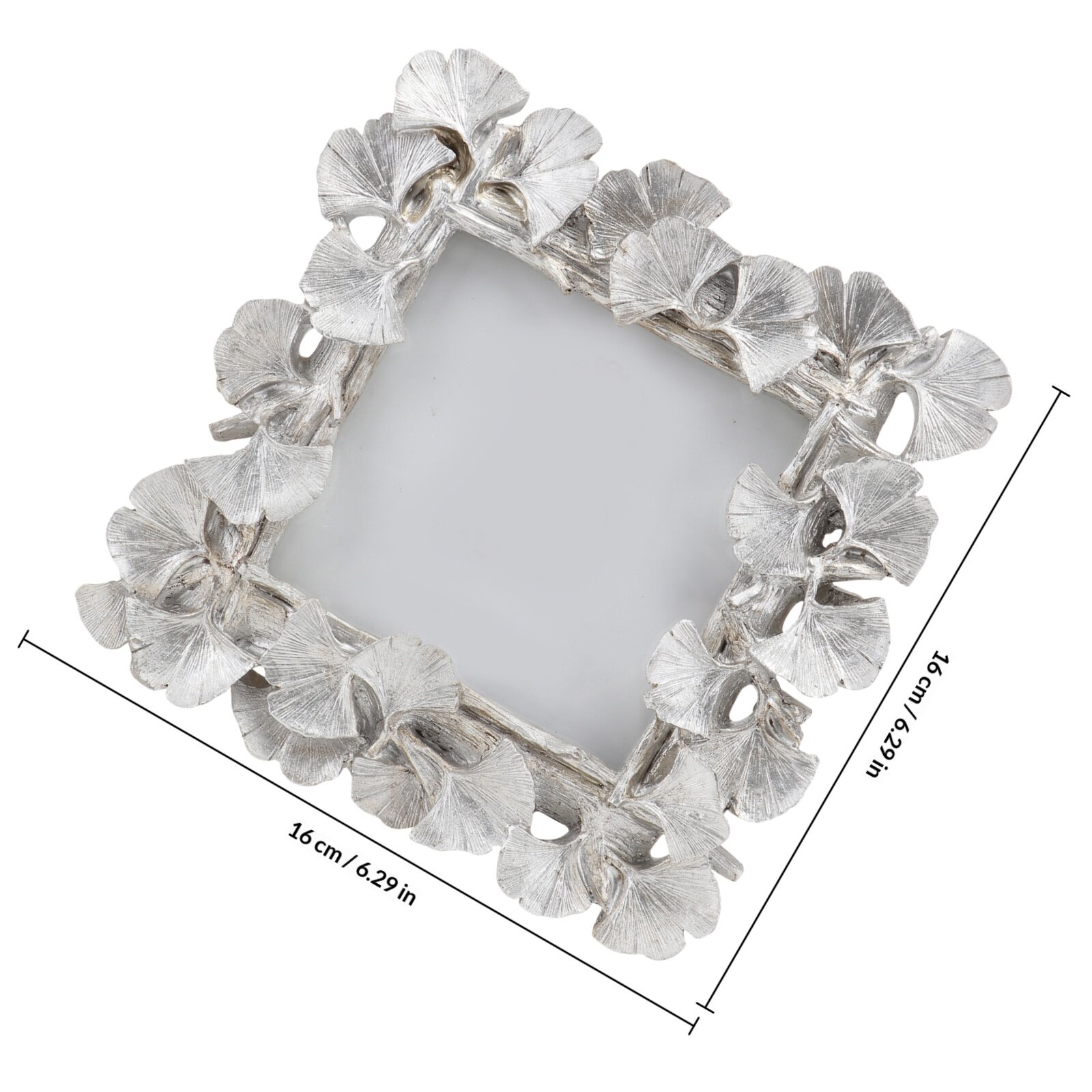 Фото рамка Из Резины И Стекла 16x16 Cm Серебристая Для Дома И Офиса