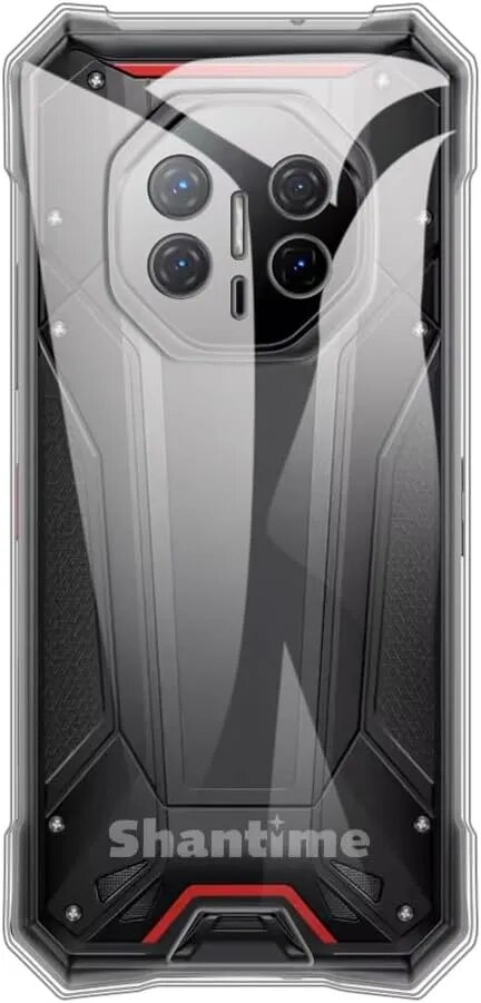 Чехол для Doogee S300 Pro/ S300 Plus/S300 Plus Thermal (6.78") прозрачная крышка, антивибрационный и нескользящий силиконовый бампер TPU мягкий чехол