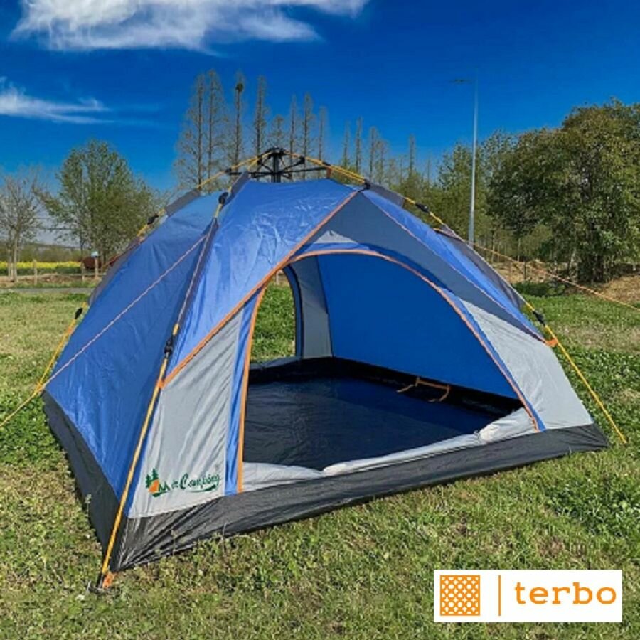 Палатка Туристическая Автоматическая Mir Camping 3-местная ART910-3 / Кемпинговая палатка Мир Кэмпинг, Голубой