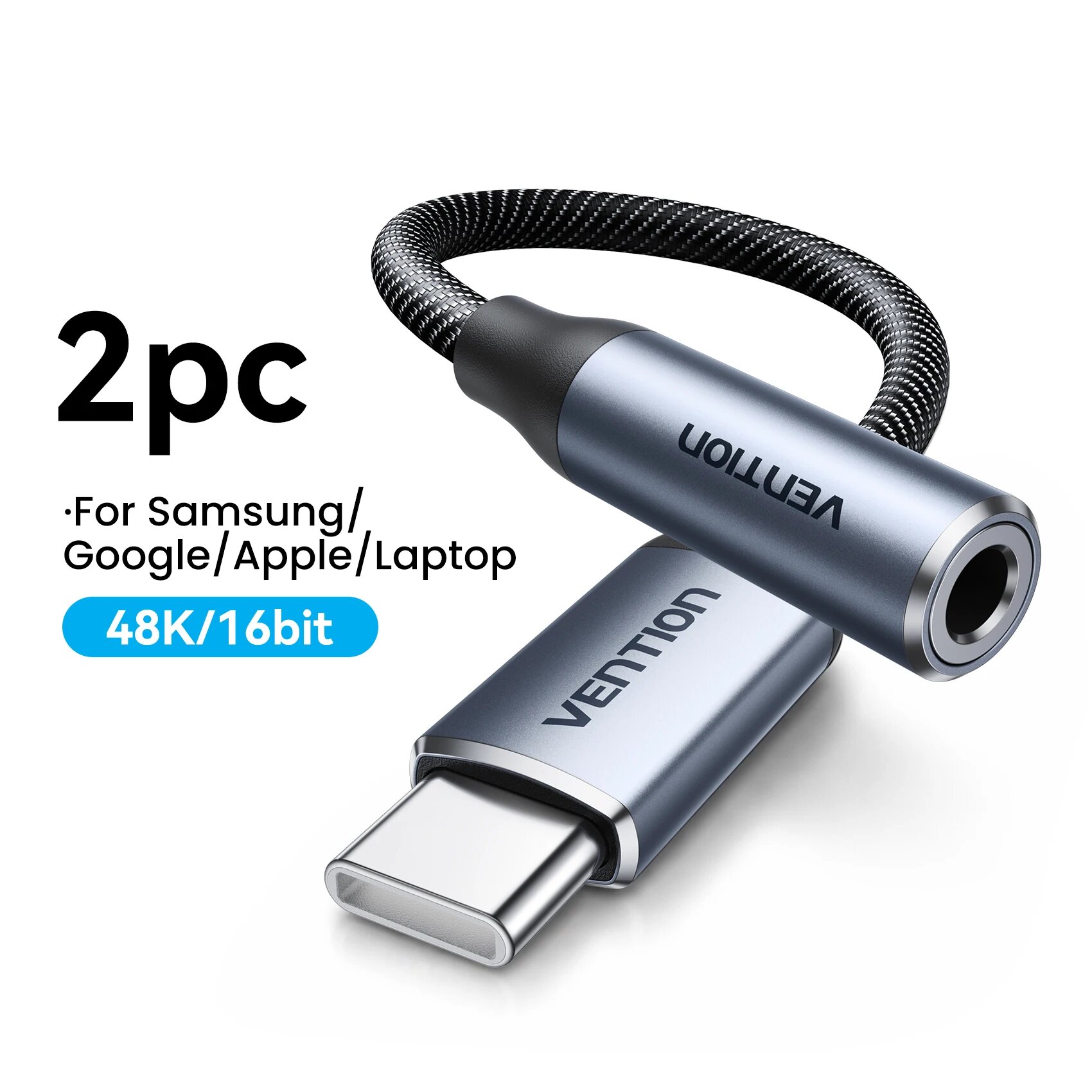 2 шт. Vention USB-C на 3.5 мм адаптер для наушников