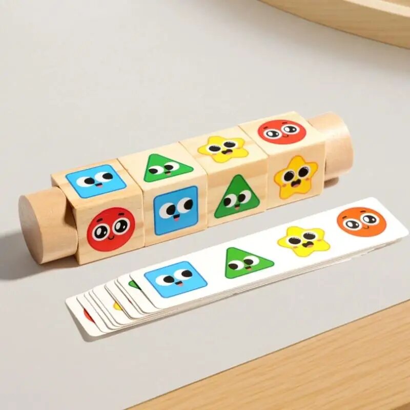 WOADA Мультяшные вращающиеся деревянные блоки для детей 3-6 лет A2