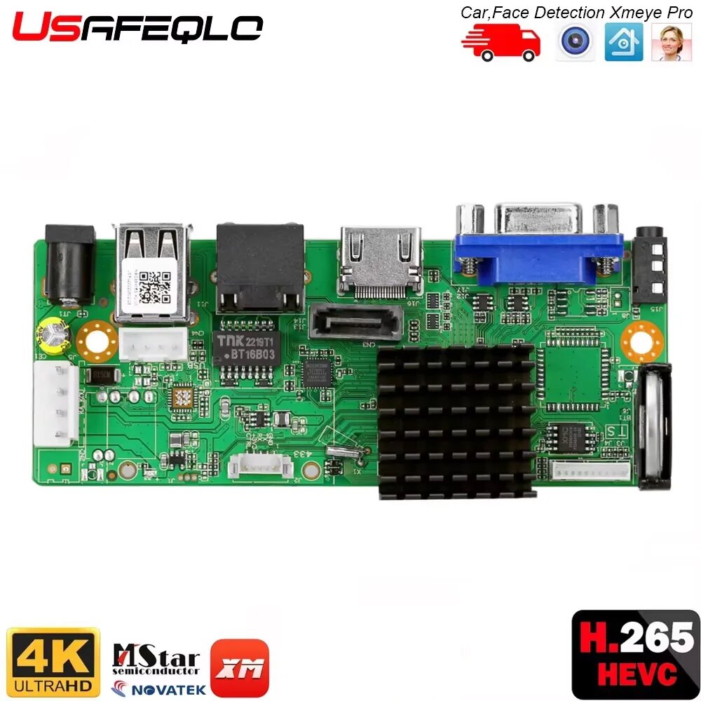 Видеорегистратор USAFEQLO US-PCBA 10CH 4K NVR H.265++ 16 каналов