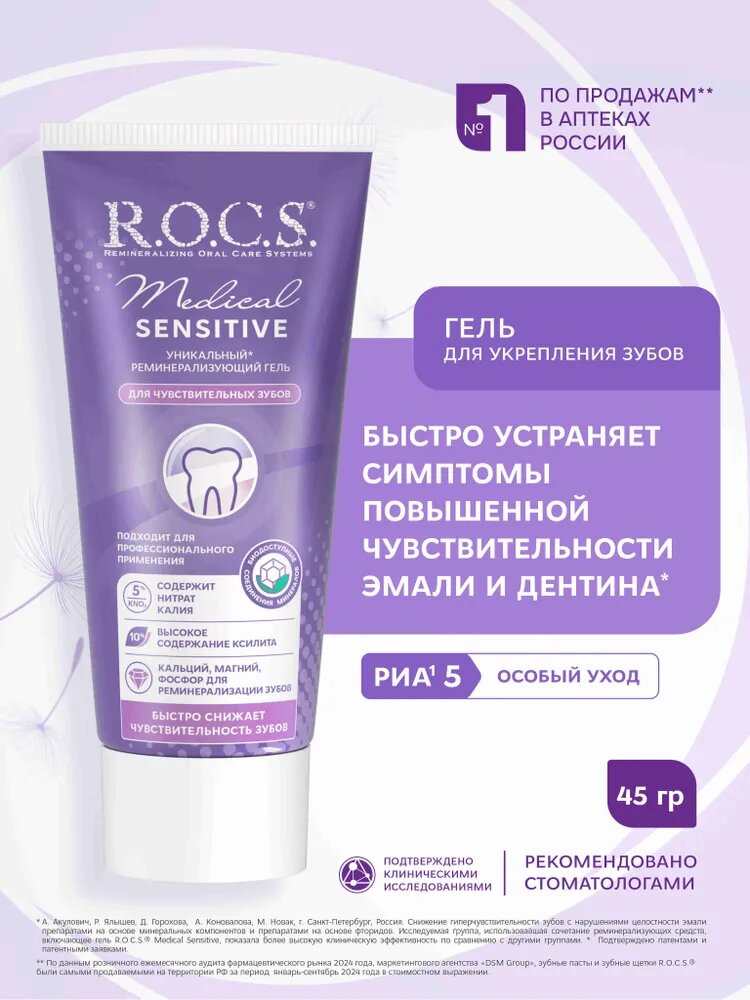 Гель R.O.C.S. Medical Sensitive для чувствительных зубов, 45 г