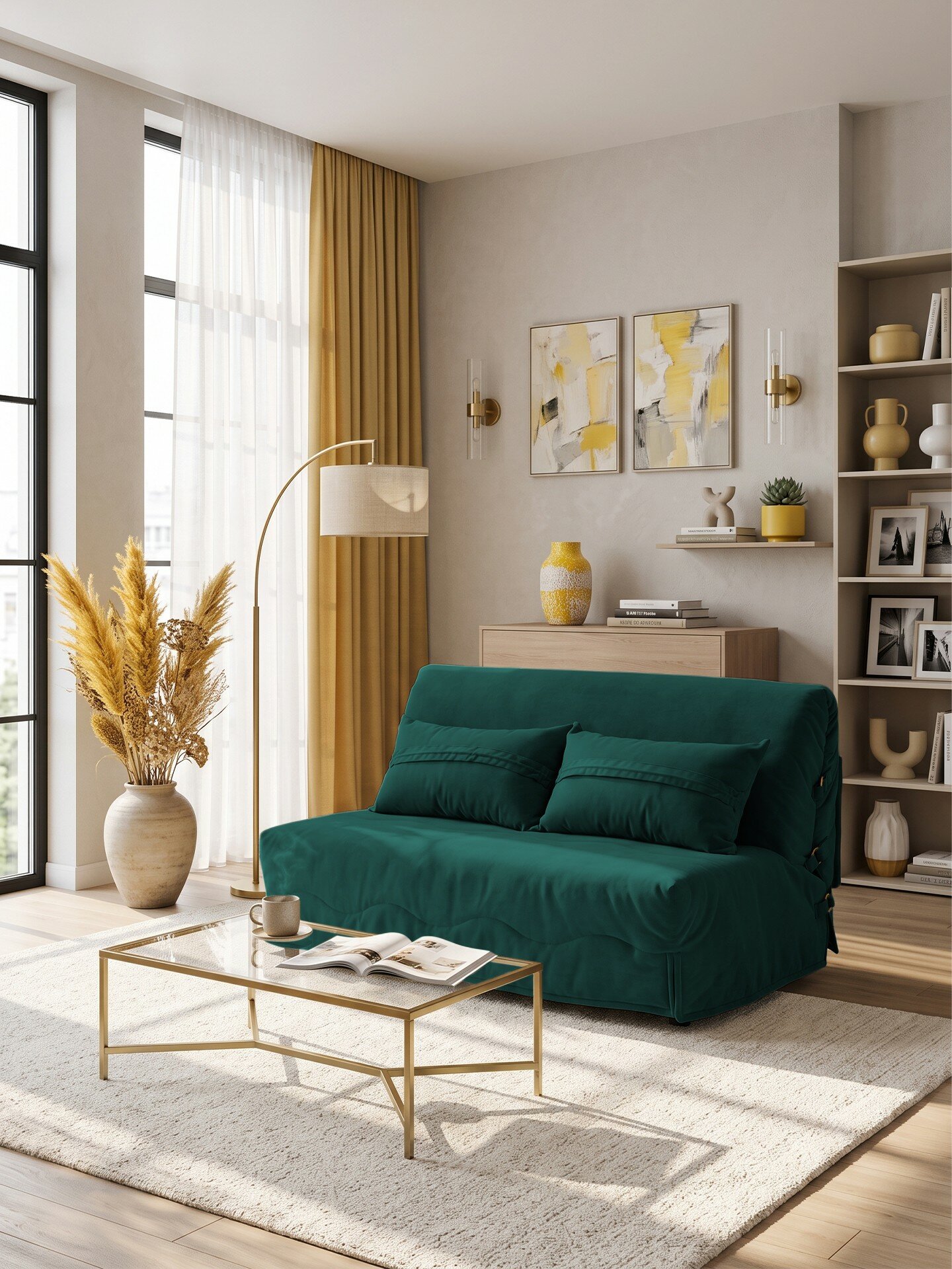 Диван Весна Лайт Velutto 20 NEW 160x115x95 см, зеленый Велютто, аккордеон GOODFORM