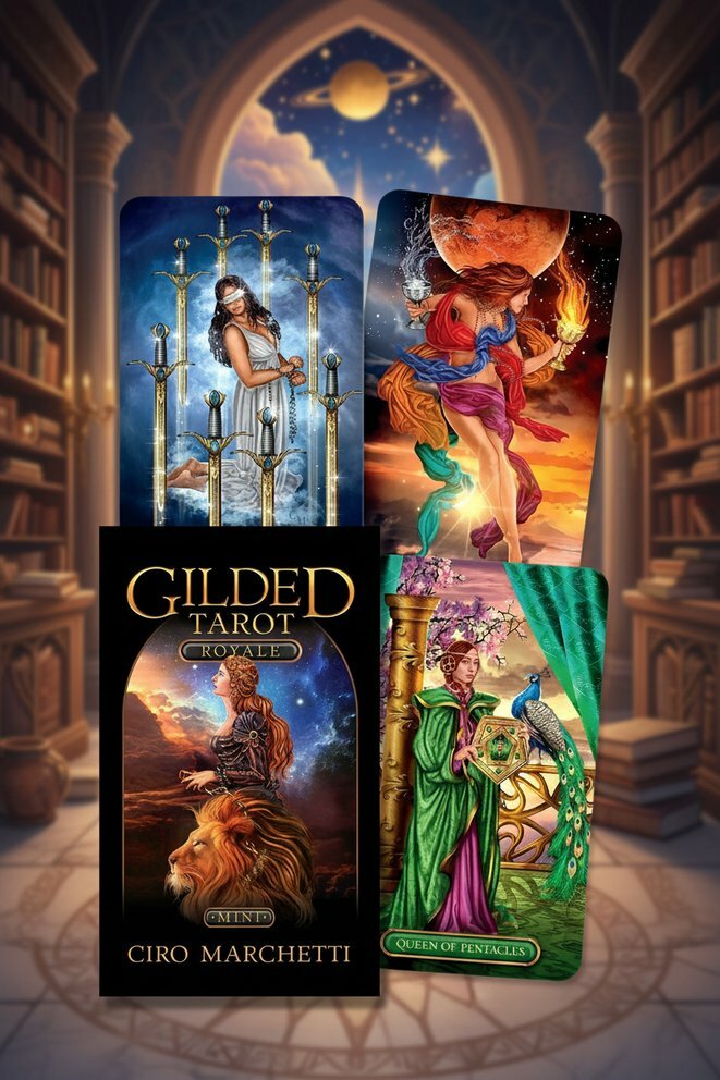 Карты Таро "Gilded Tarot Royale mini Cards" Llewellyn / Королевское Золотое таро мини 65497