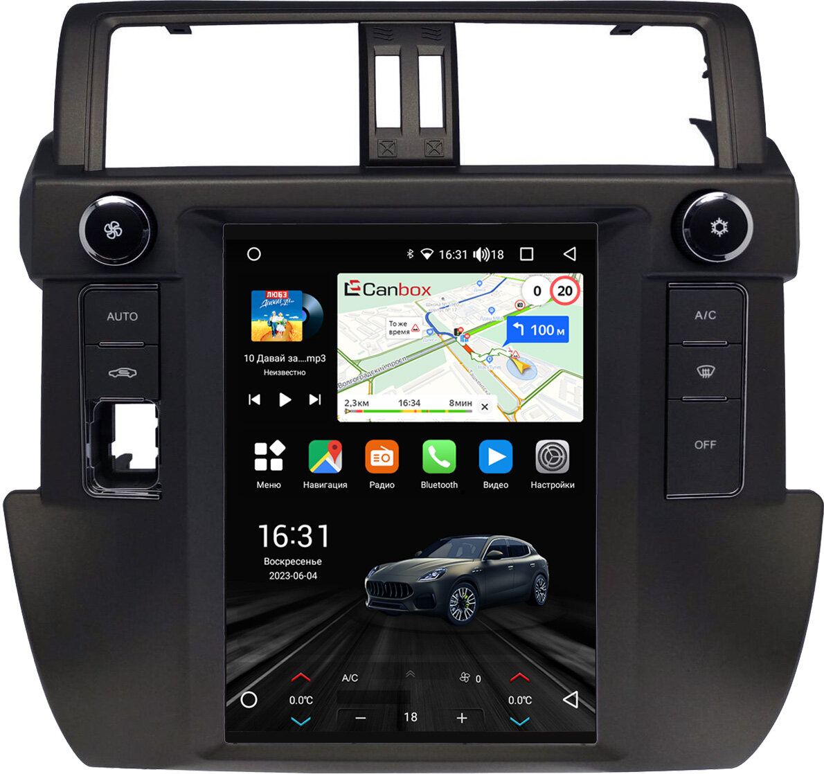 Штатная магнитола Toyota Land Cruiser Prado 150 2013-2017 (Тип 2) Canbox M-Line (Tesla) 9.7" 4/64 5622-A22S20 Android 10 (4G-SIM, DSP, QLed)